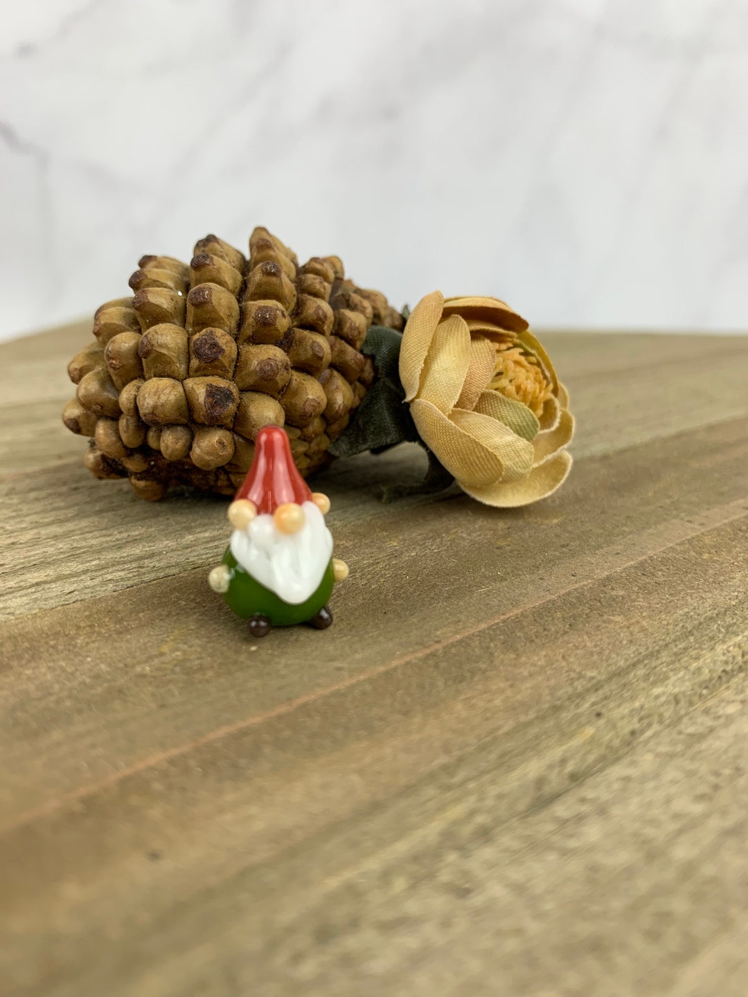 Tiny Glass Gnome Figurine Timber Green Shirt - Etsy