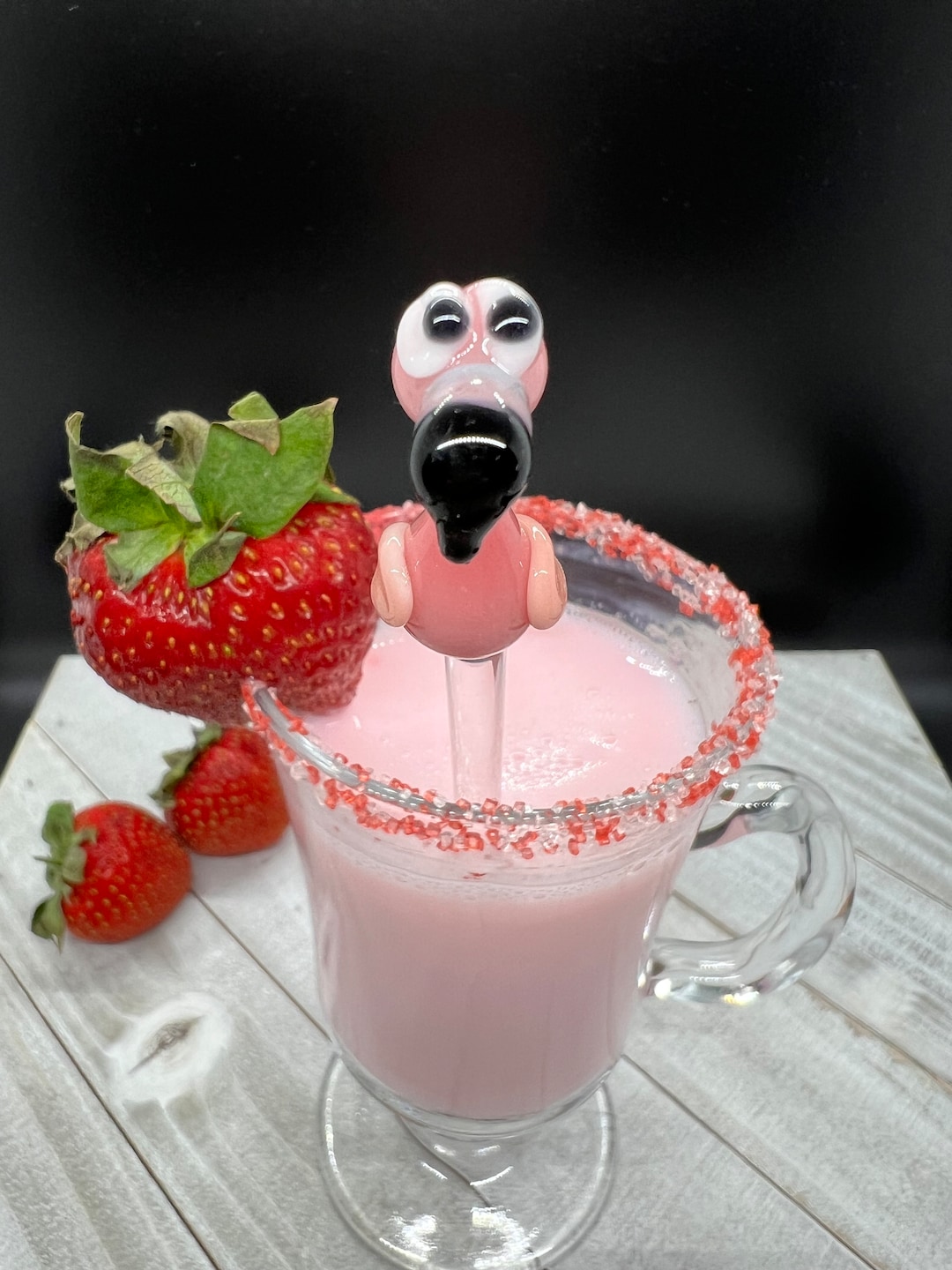 Pink Flamingo Swizzle Stick Glass Stir Stick 5.75 - Etsy