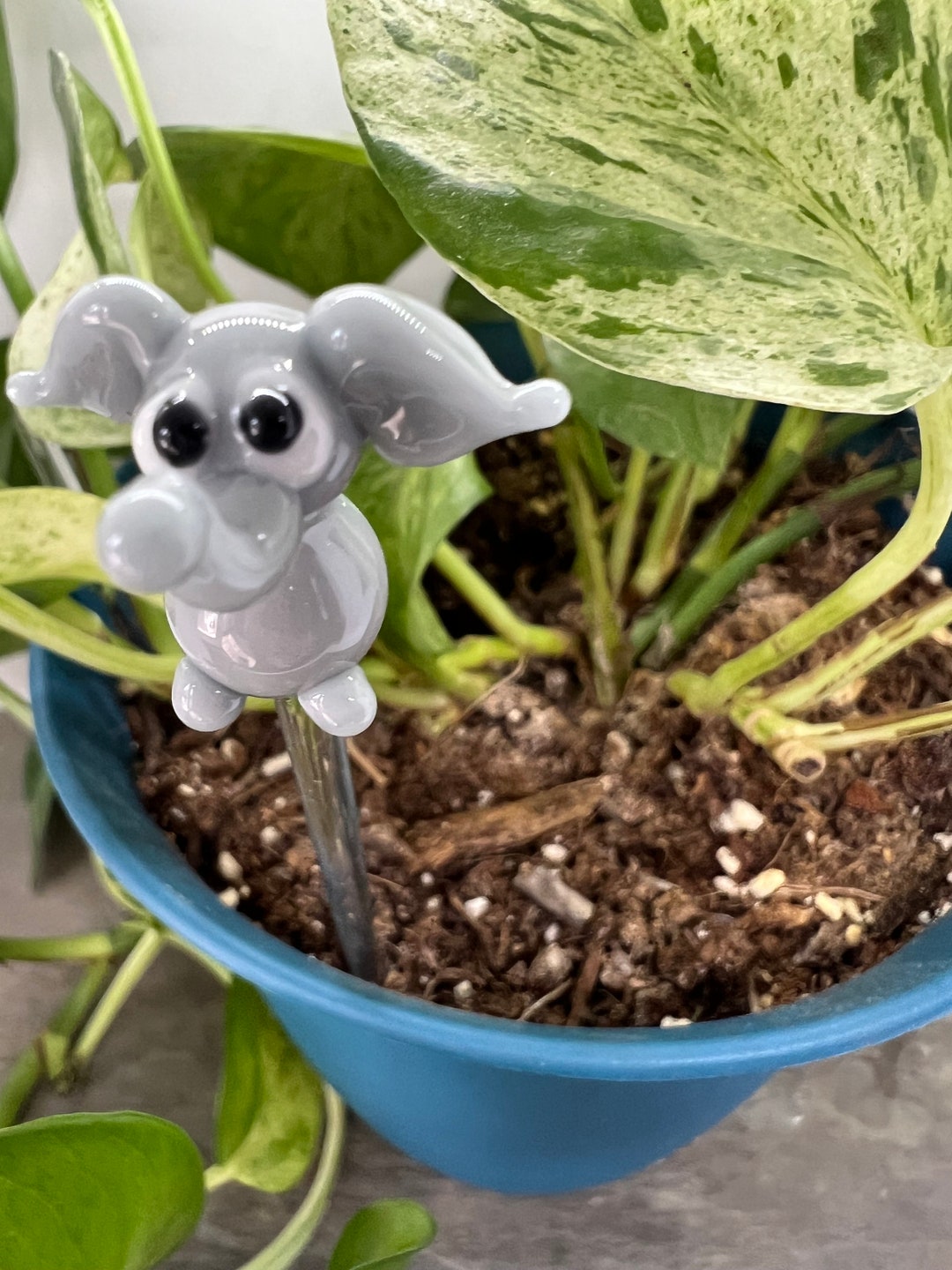 Gray Elephant Plant Stake Houseplant Stick Garden Stakes House Plant ...