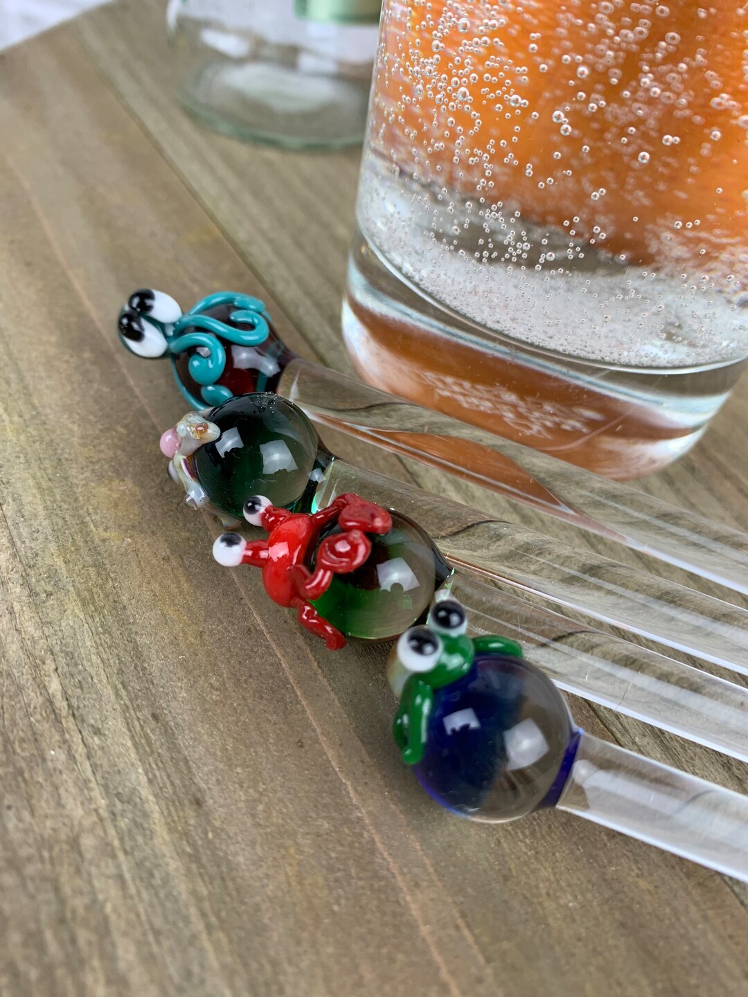 Ocean Animals Swizzle Stick Cocktail Glass Stir Sticks Octopus Crab ...
