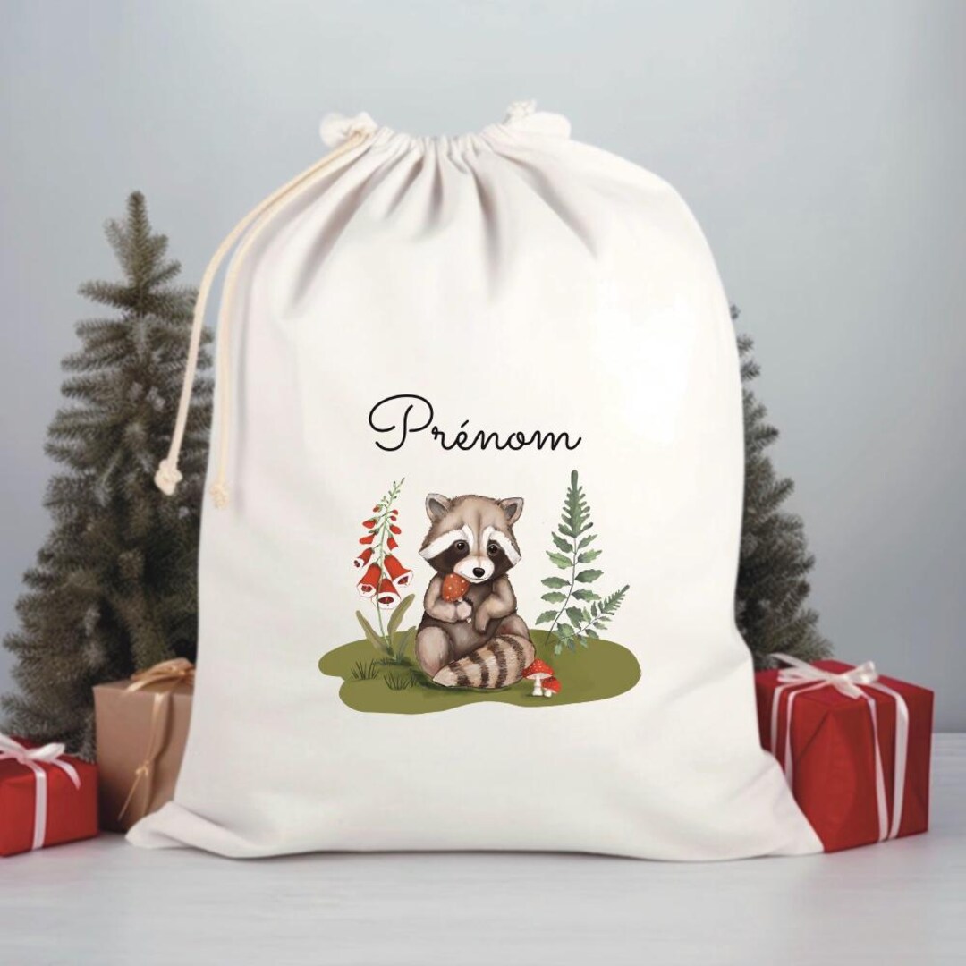 Personalized Cotton Christmas Gift Bags Forest-themed, Eco-friendly - Etsy