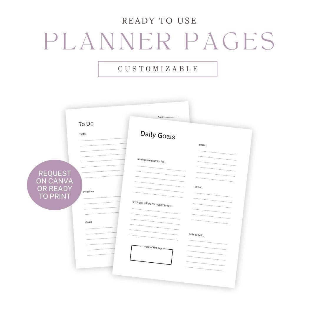 Daily Goals Template - Etsy