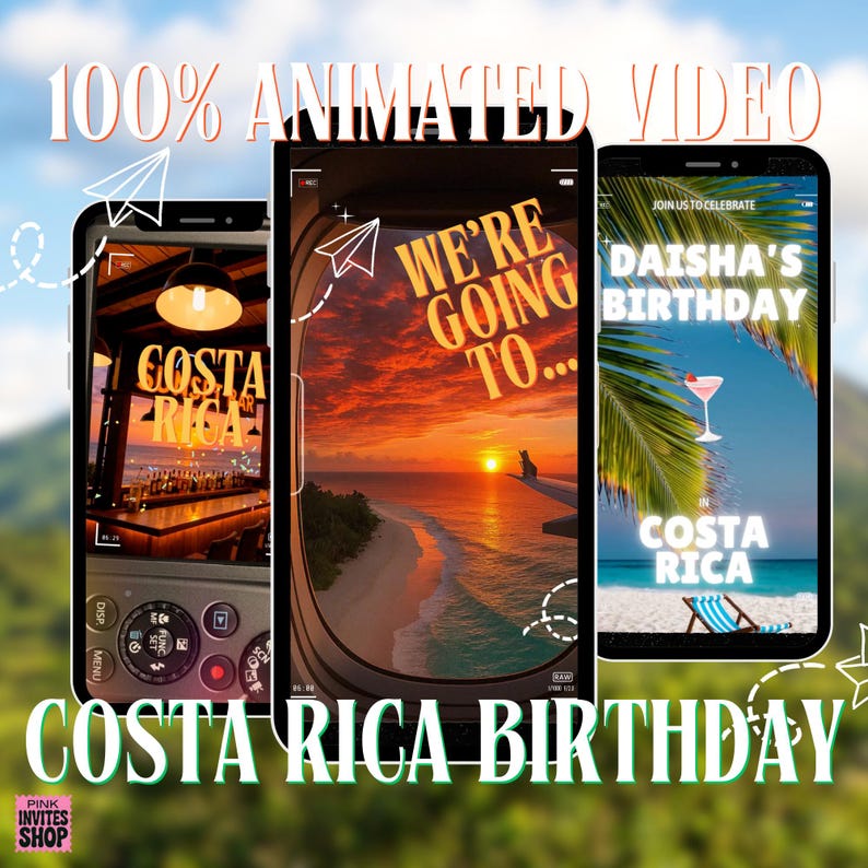 Costa Rica Girls Trip Invite | Animated Video Reveal Invitation ...