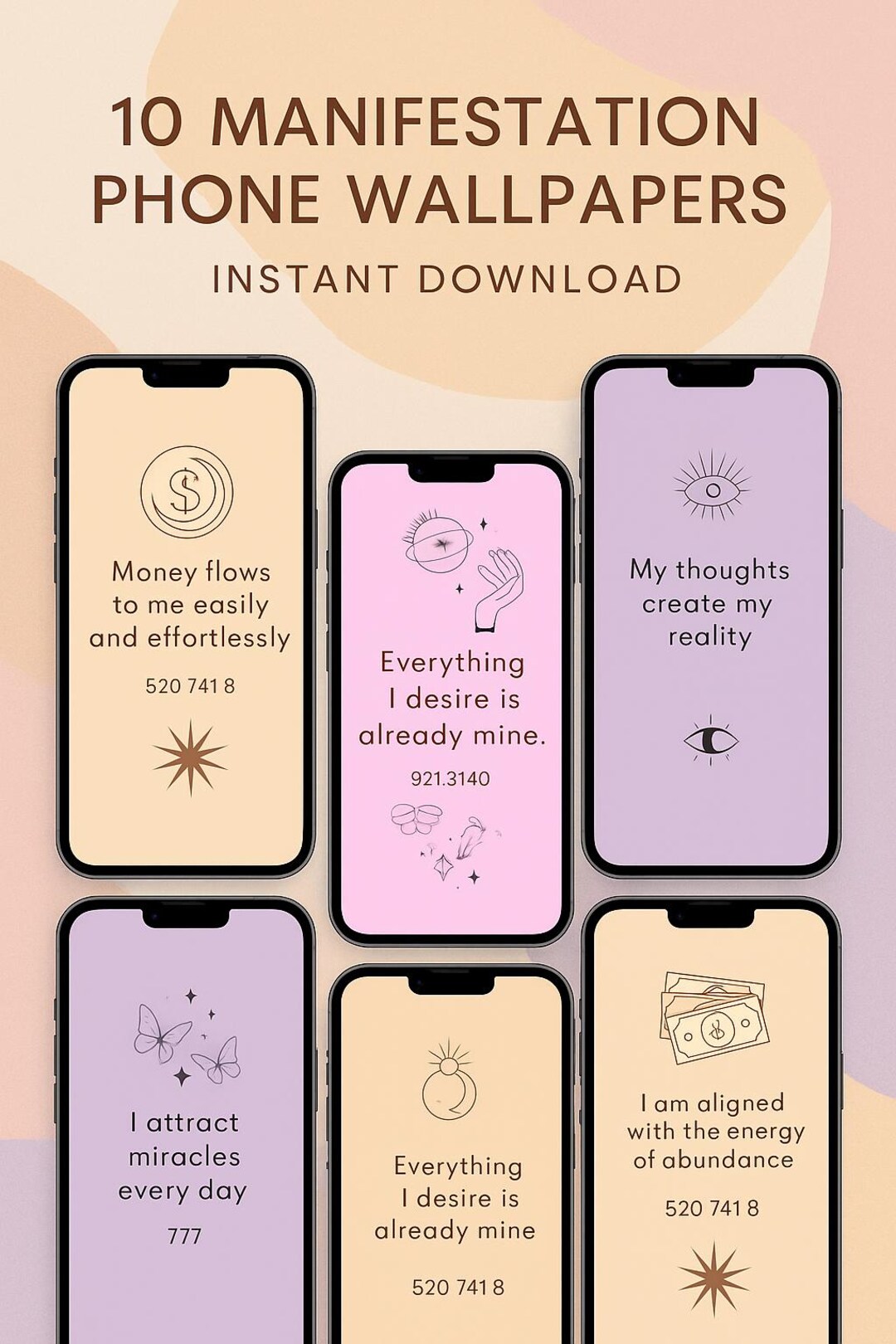 10 Manifestation Phone Wallpapers • Law of Attraction Affirmation ...