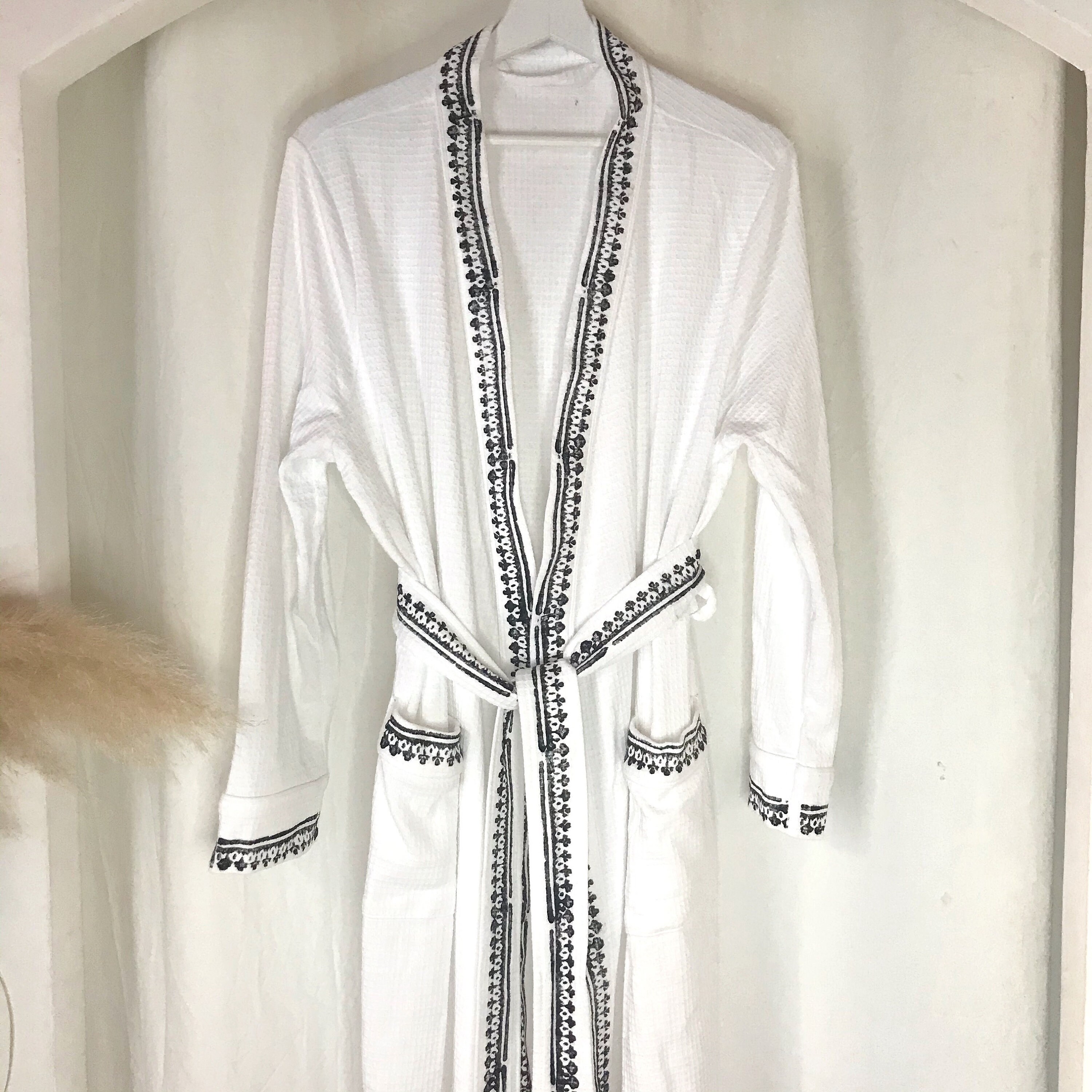 White Gauze Cotton Bath Robe, Boheme Chic Muslin Bath Robe, Soft Muslin ...