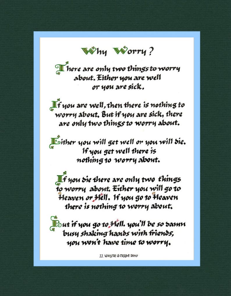 Why Worry There Are Only Two Things to Worry About - Etsy Hong Kong