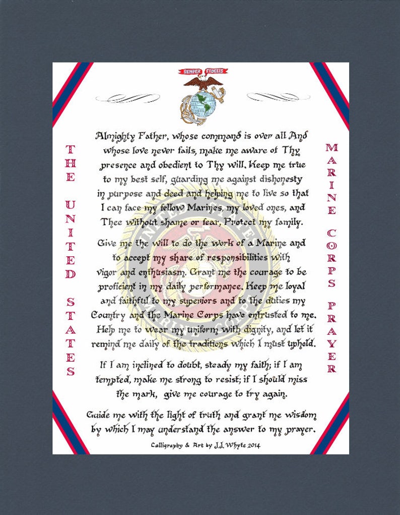 United States Marine Corps Prayer - Etsy