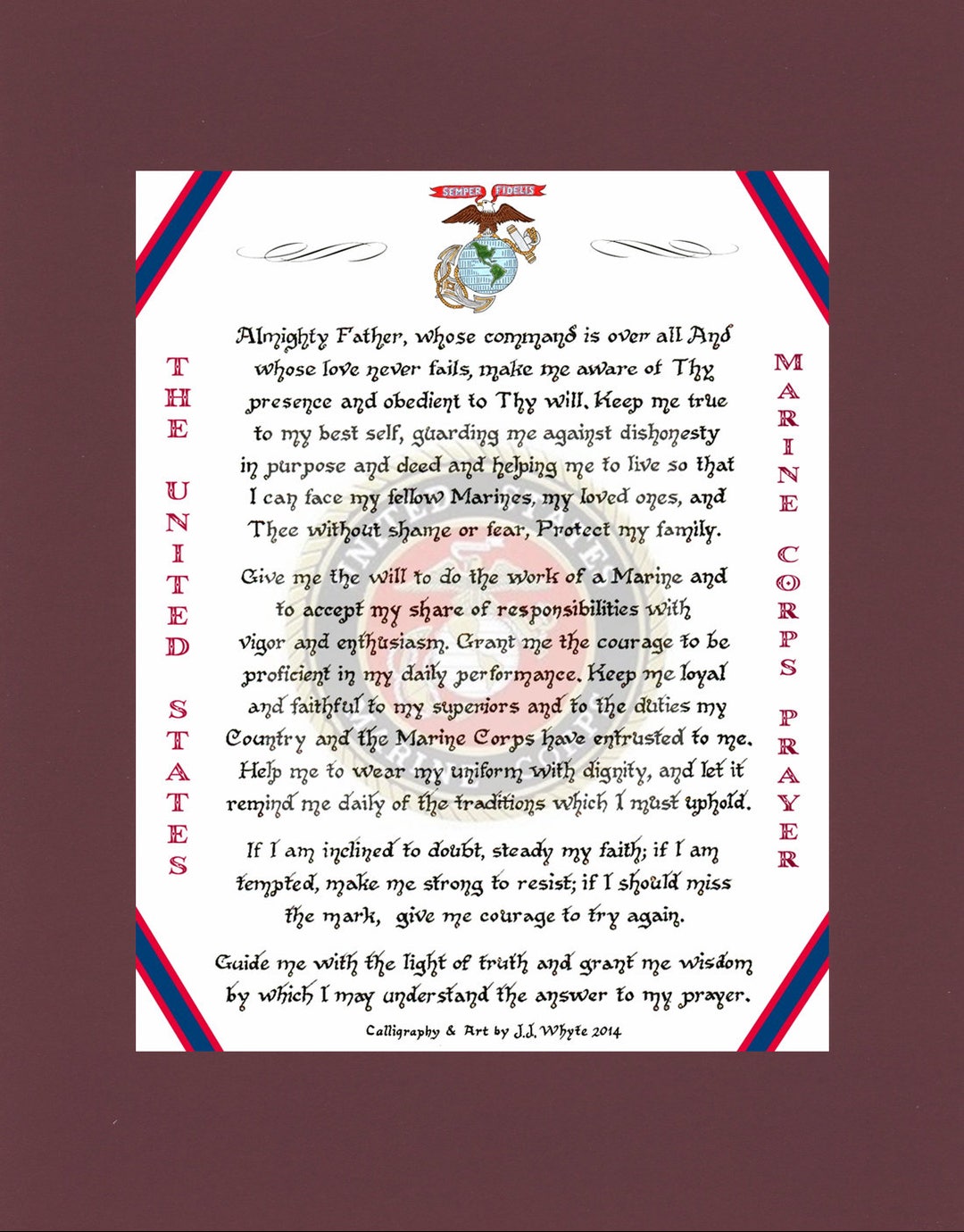 United States Marine Corps Prayer - Etsy