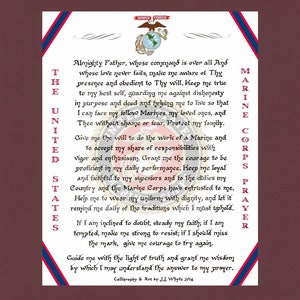 United States Marine Corps Prayer - Etsy