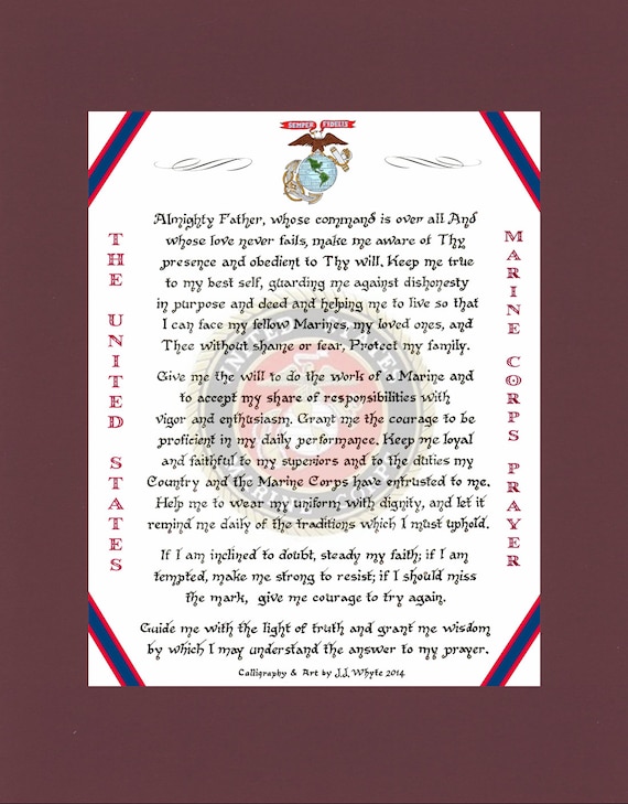 United States Marine Corps Prayer | Etsy