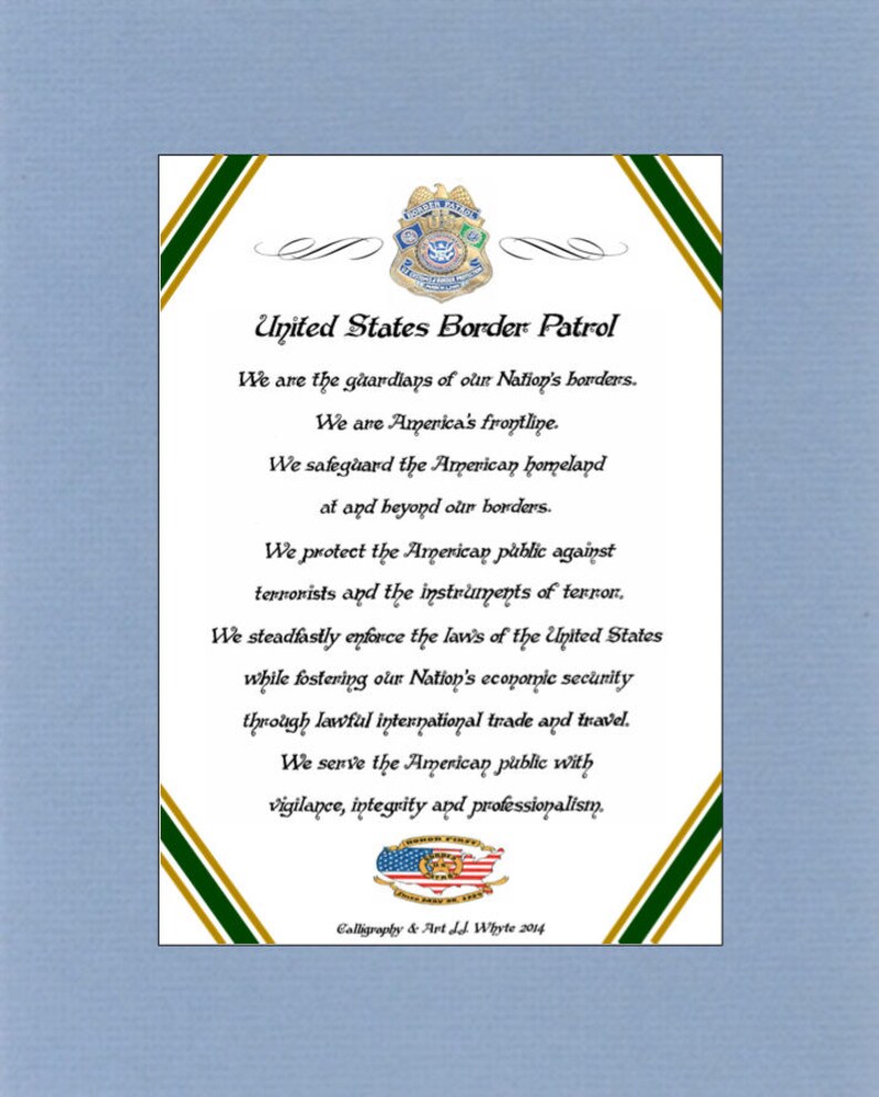 United States Border Patrol Motto - Etsy