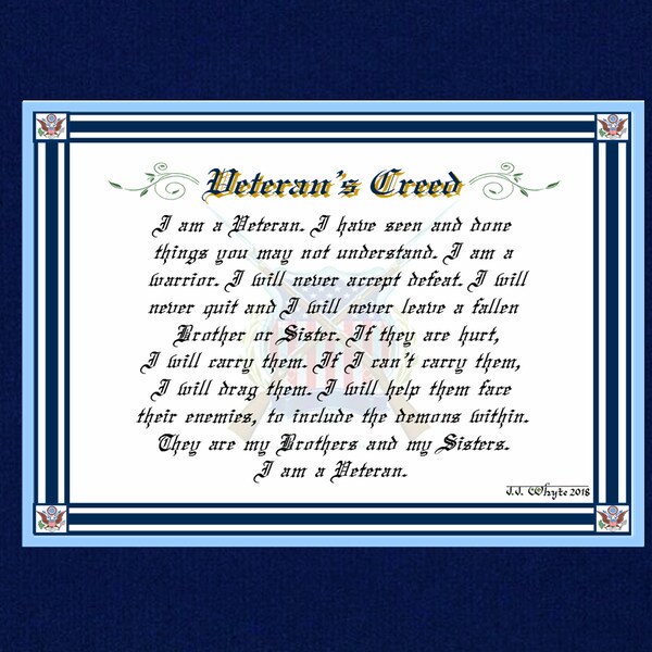 Veterans Creed Svg - Etsy