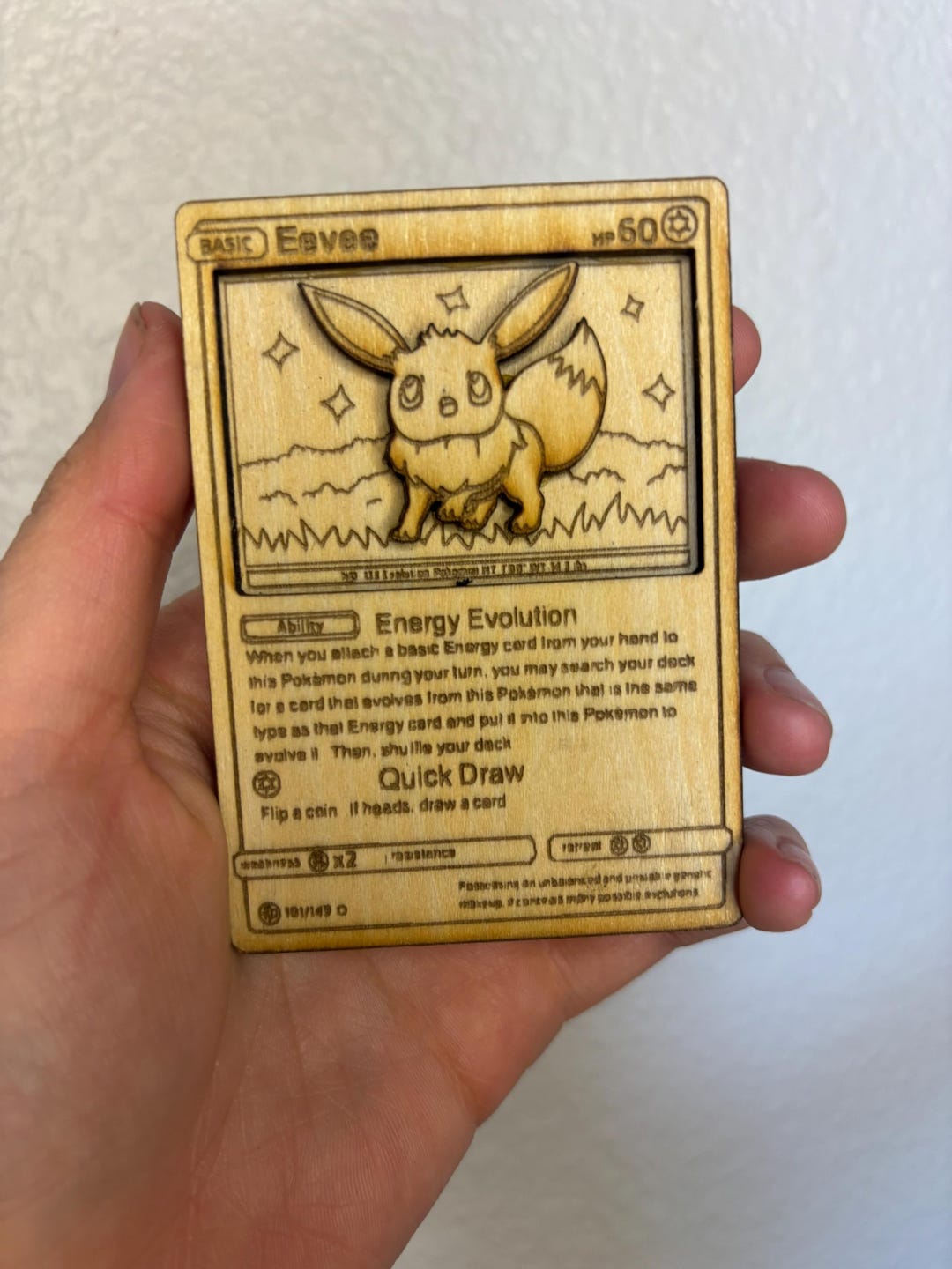 Laser Engraved Eevee Pokemon Card - Etsy