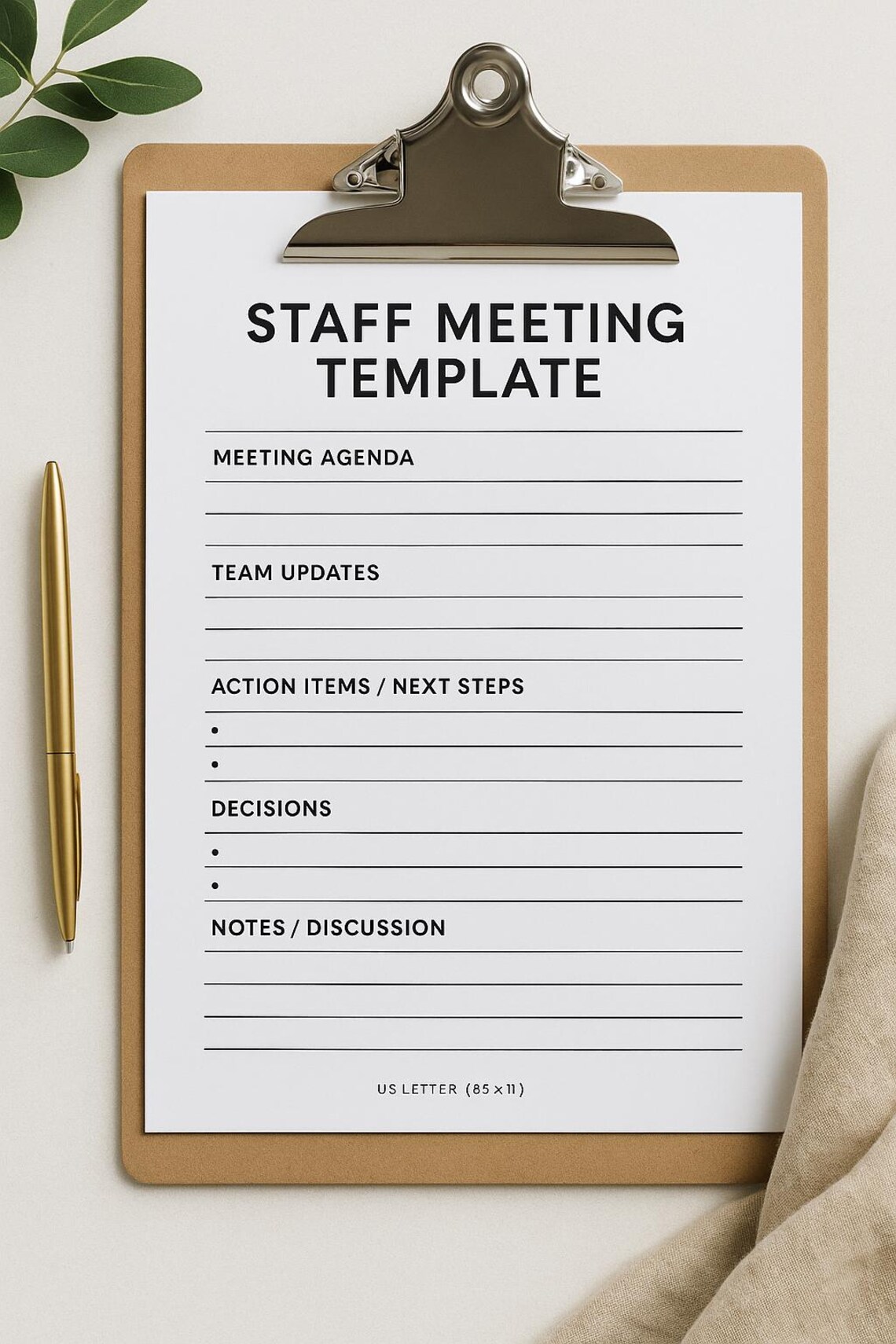 Editable Staff Meeting Template | Canva Meeting Agenda (printable) - Etsy
