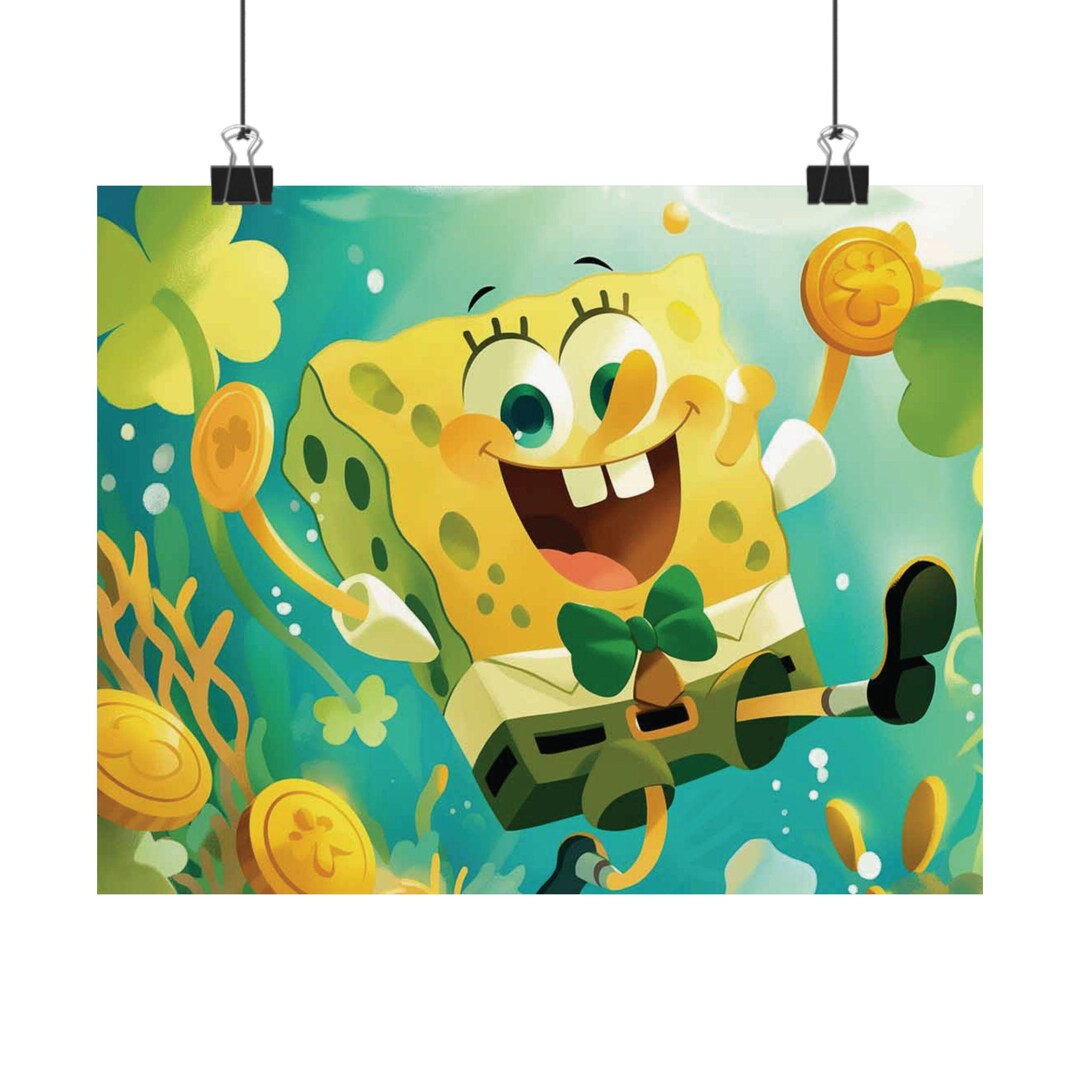 Spongebob Matte Poster: Cheerful Kids' Playroom Wall Art - Etsy