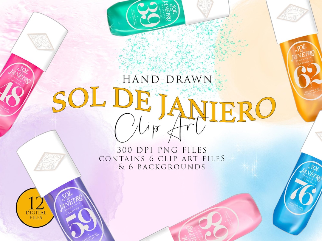 Hand-drawn Perfume Clip Art & Backgrounds | Sol De Janeiro | 12 PNG ...