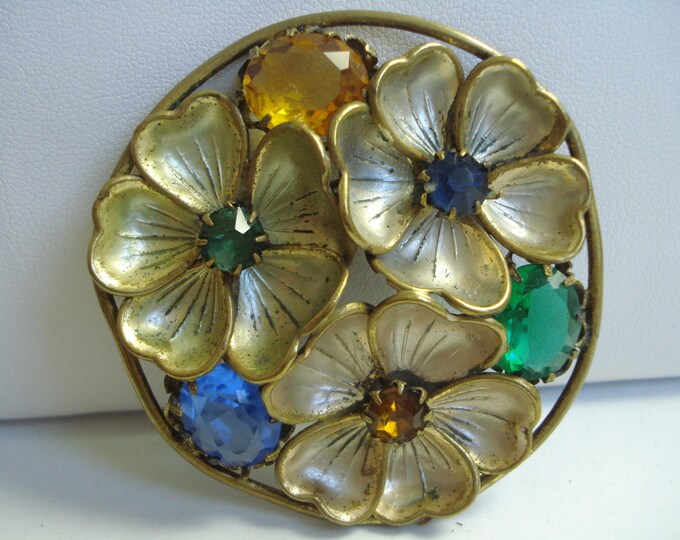 Vintage Deco Neiger Bros Heart Petal Pastel Brooch 1930's - Etsy UK