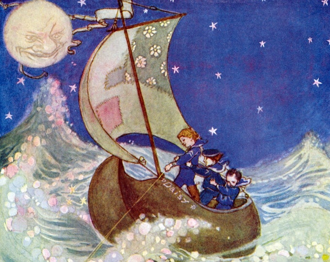 Winken Blinken and Nod Magnet Childs Nursery Rhyme Willy Pogany - Etsy