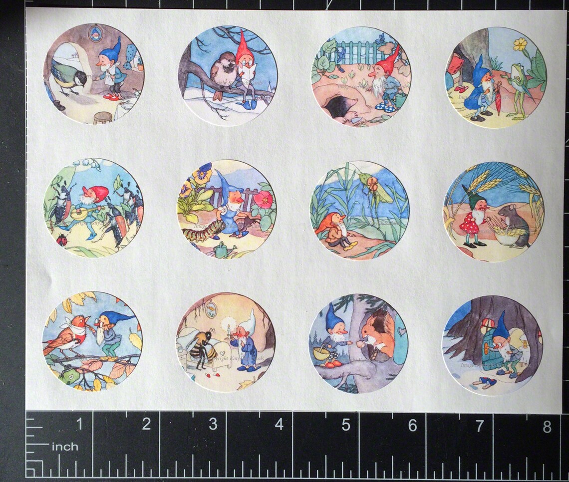 Gnome Stickers Choose From 12 Set of 12 of One or All - Etsy