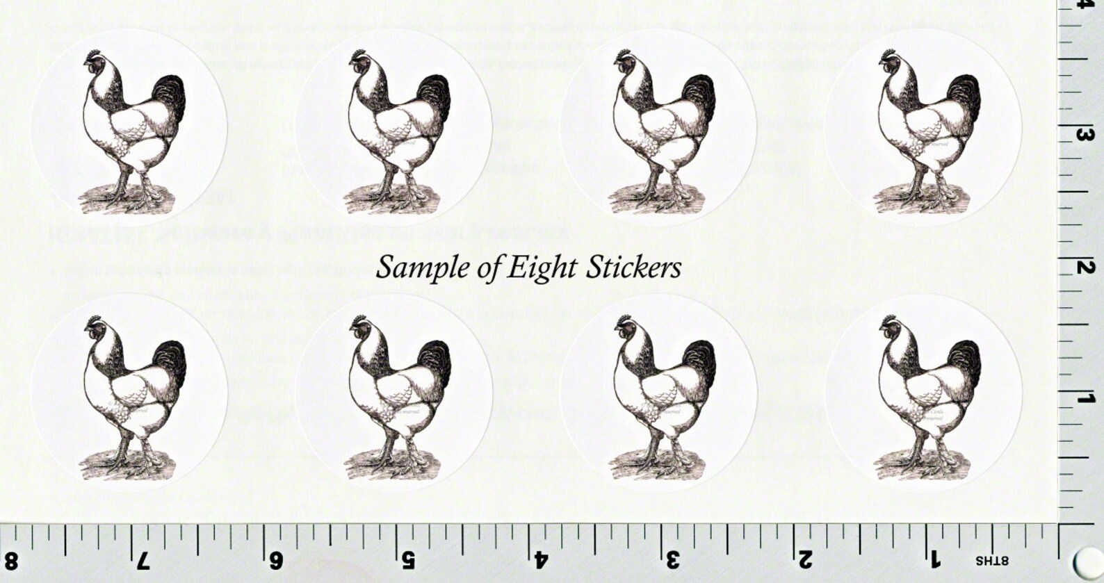 Rooster Stickers 1 Envelope Seals Chicken Stickers Set - Etsy