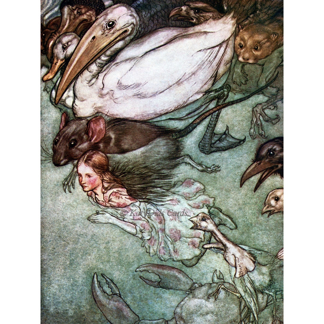 Alice in Wonderland Print - Swimming in the Pool of Tears - Arthur ...
