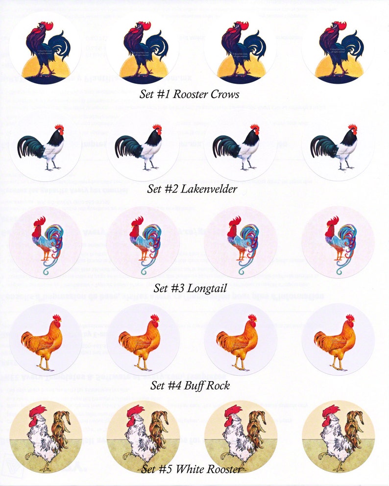 Rooster Stickers 2 Envelope Seals Chicken Stickers Set - Etsy