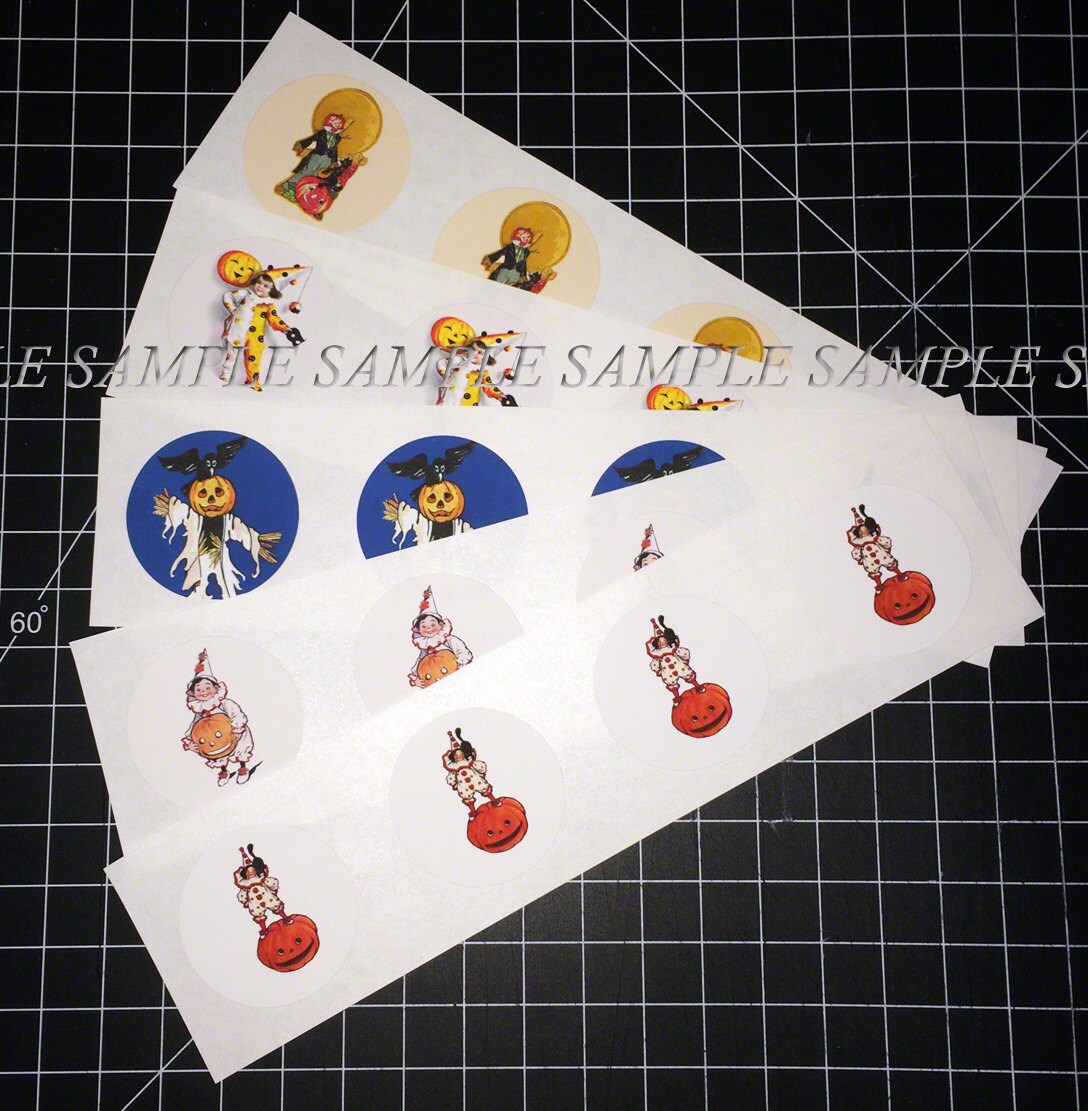 Halloween Stickers Envelope Seals Clowns & Scarecrows - Etsy