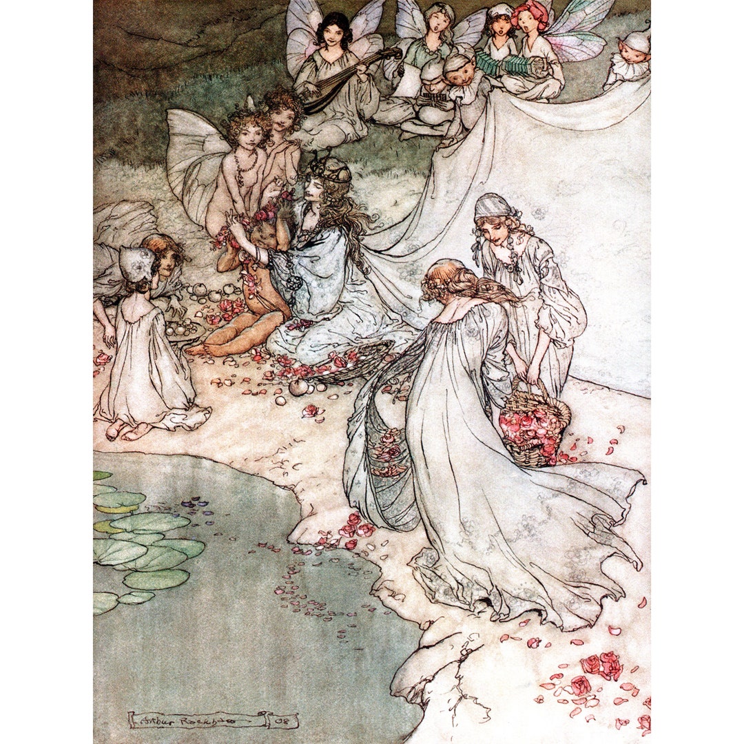 Fairy Print - Faerie Queen Titania From Midsummer Night's Dream With a ...