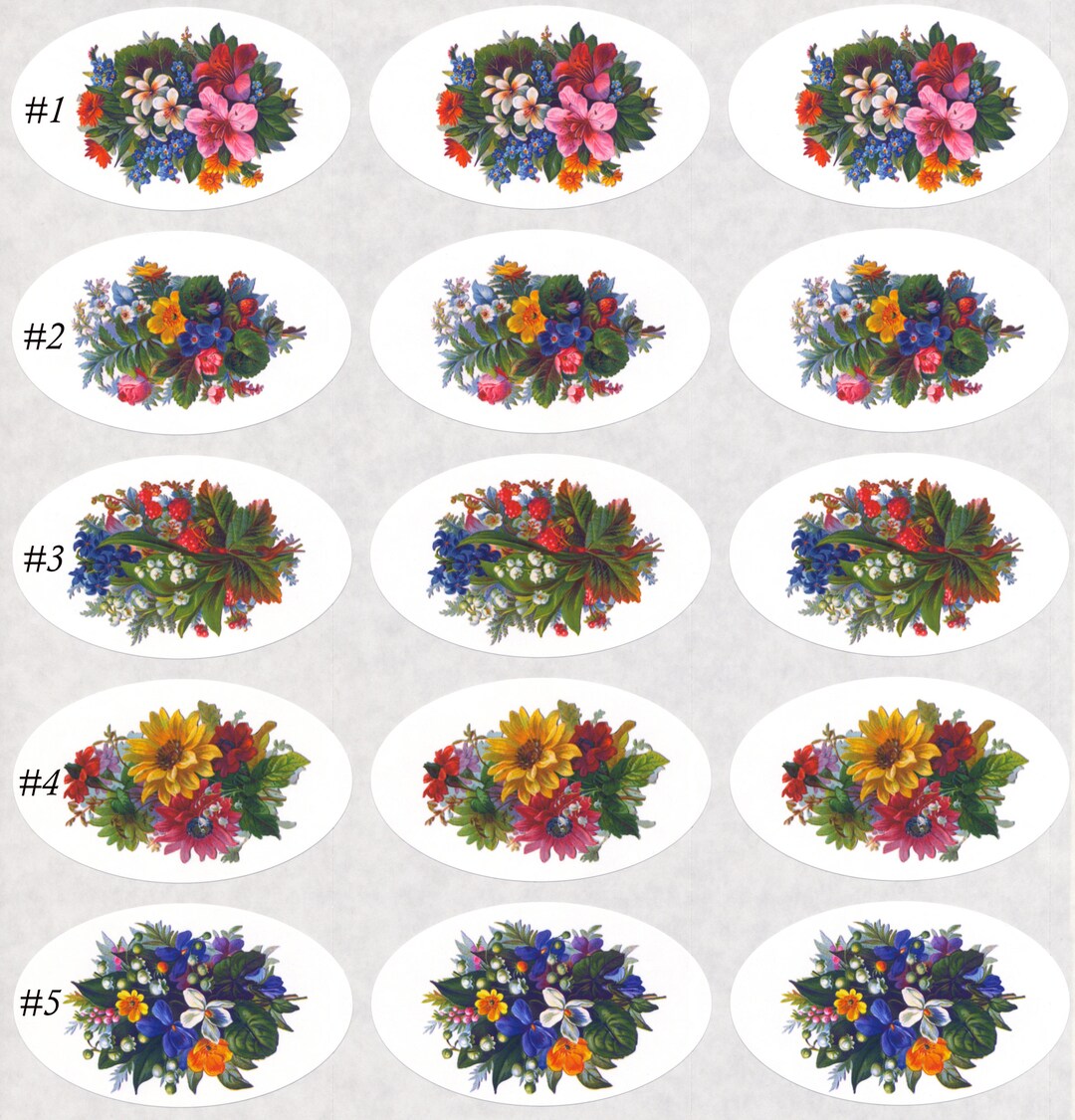 Victorian Flower Stickers 1 Envelope Seals Hibiscus - Etsy