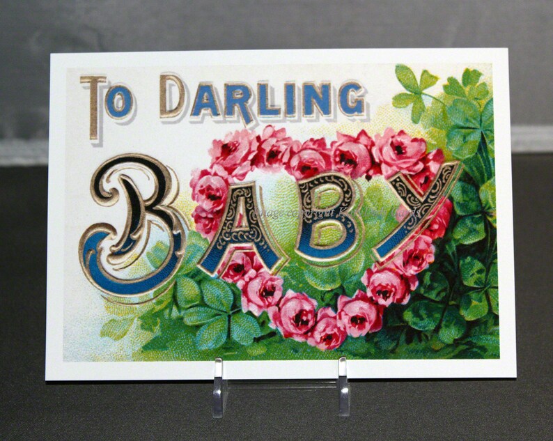 Darling Baby Print Pink Roses Flowers Baby Shower Gift - Etsy