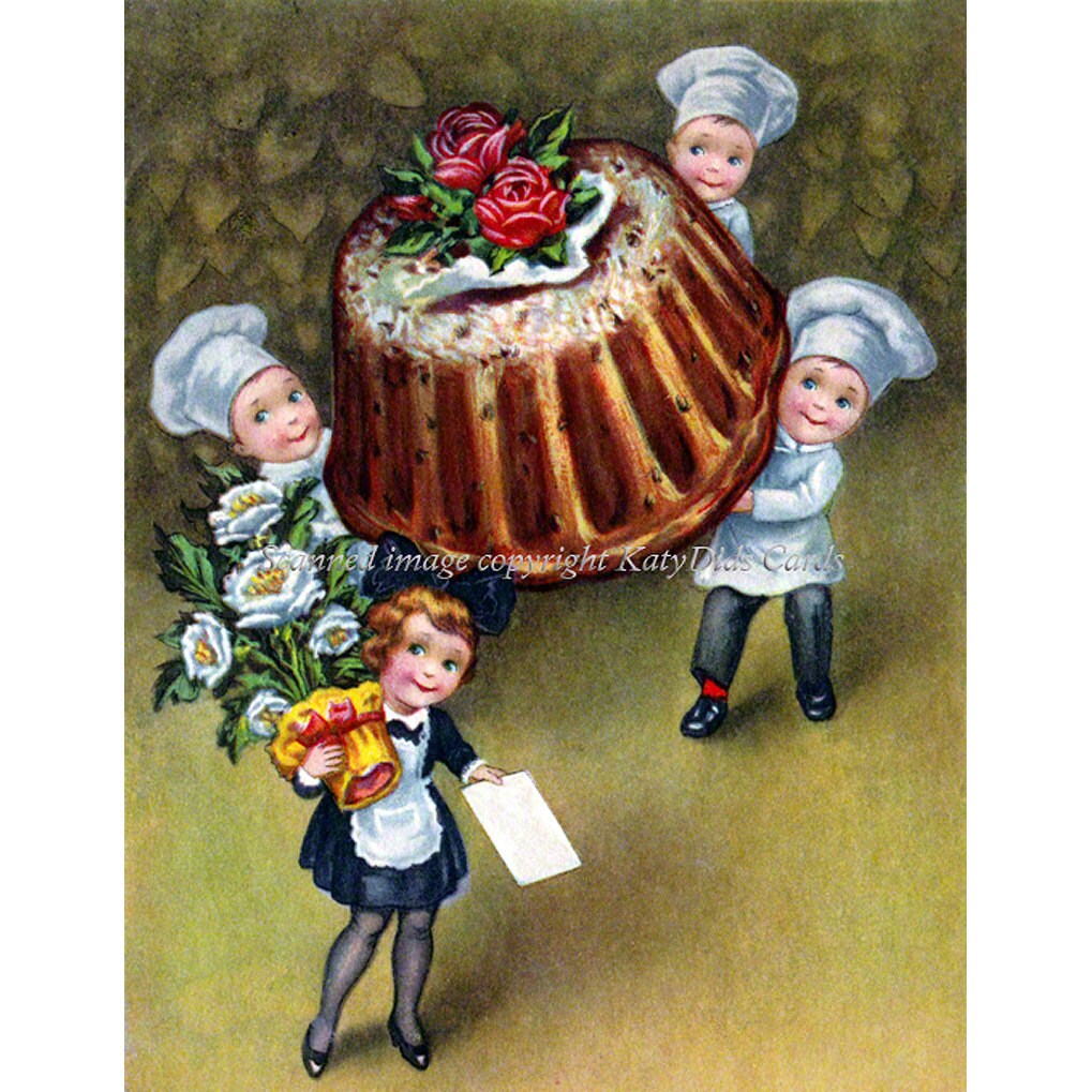 Party Invitation Card Little Chefs with Big Cake Notecard | Etsy