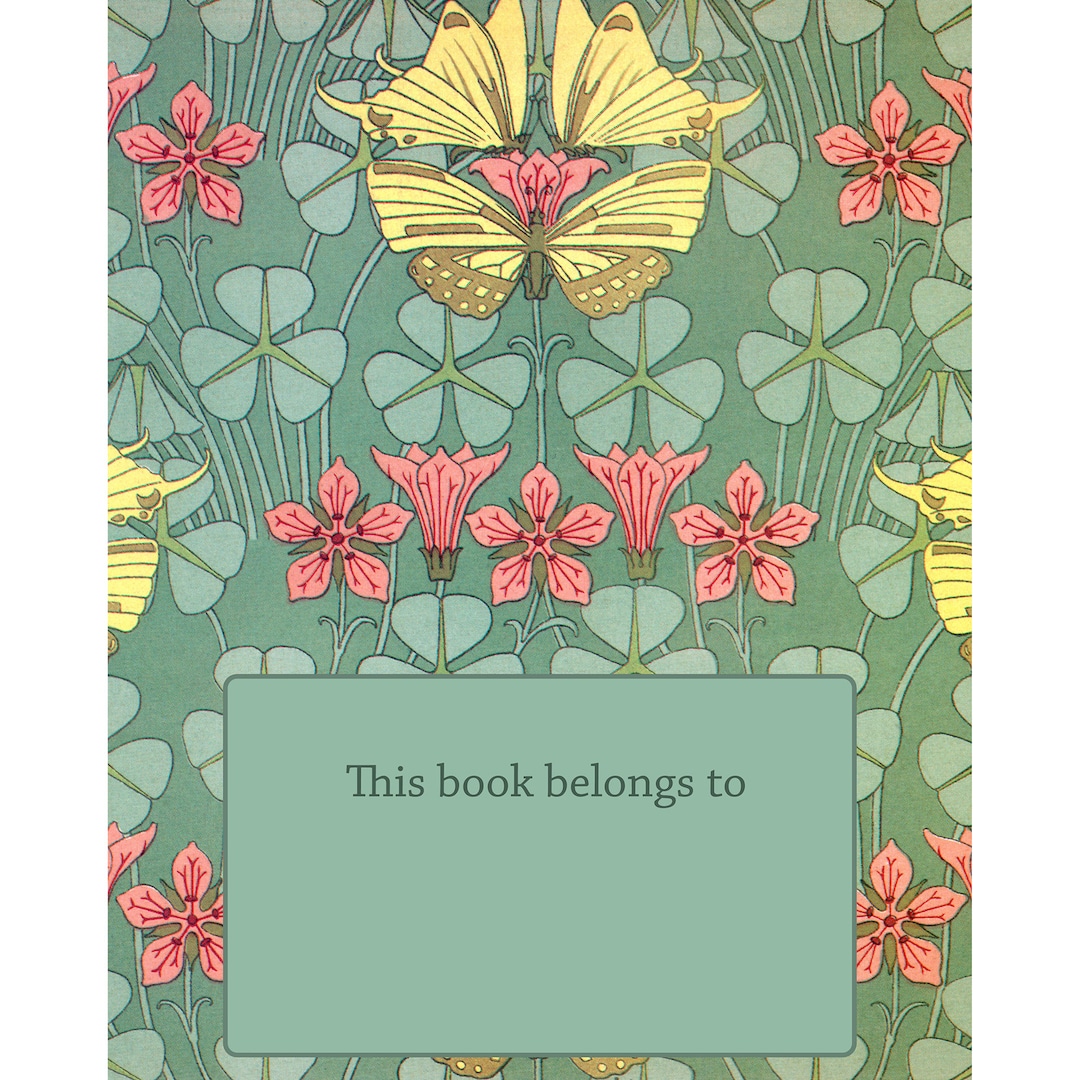 Art Nouveau Bookplates - Self Stick or Acid Free - Butterflies and ...