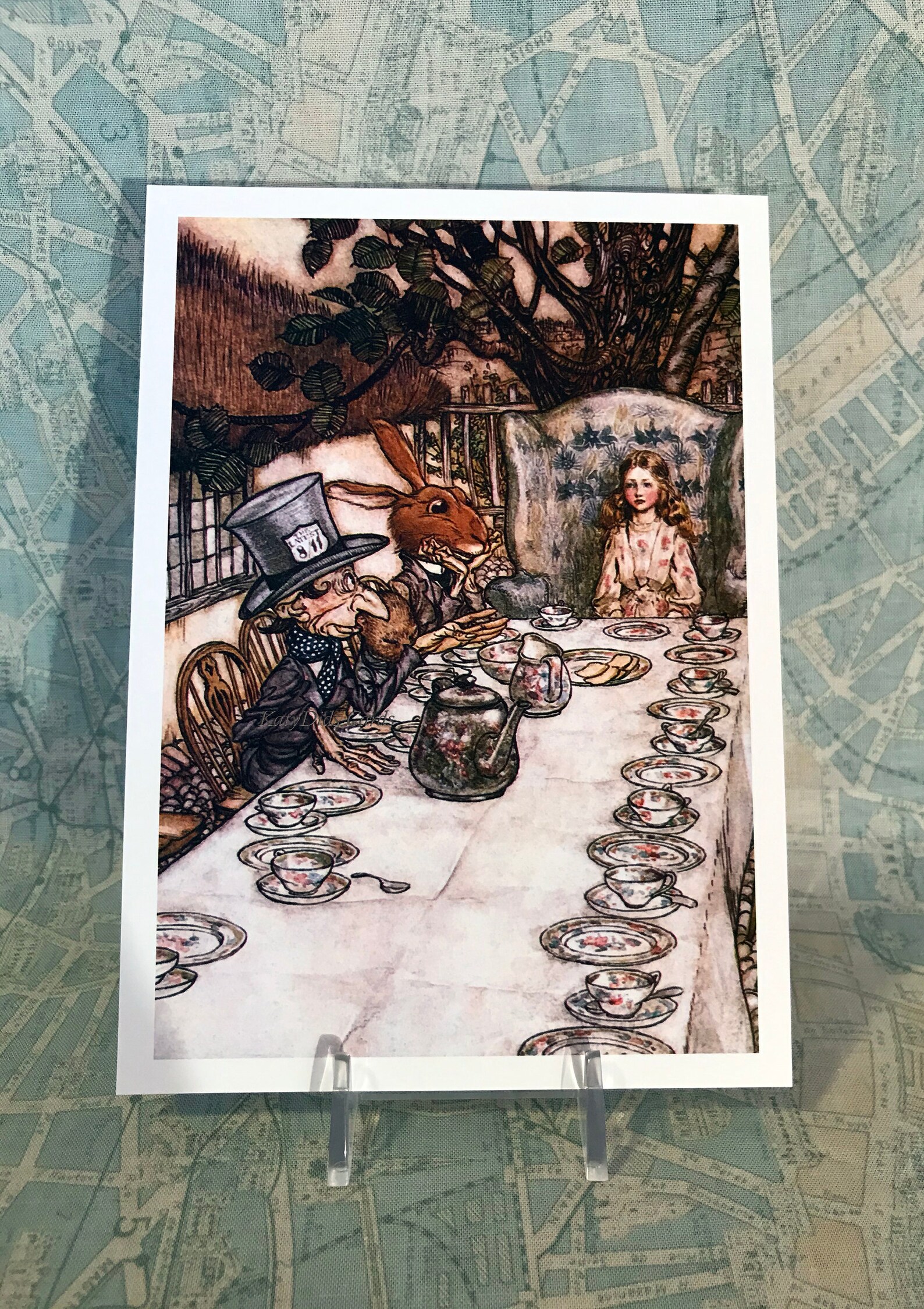 Alice in Wonderland Print the Tea Party Mad Hatter Dormouse | Etsy