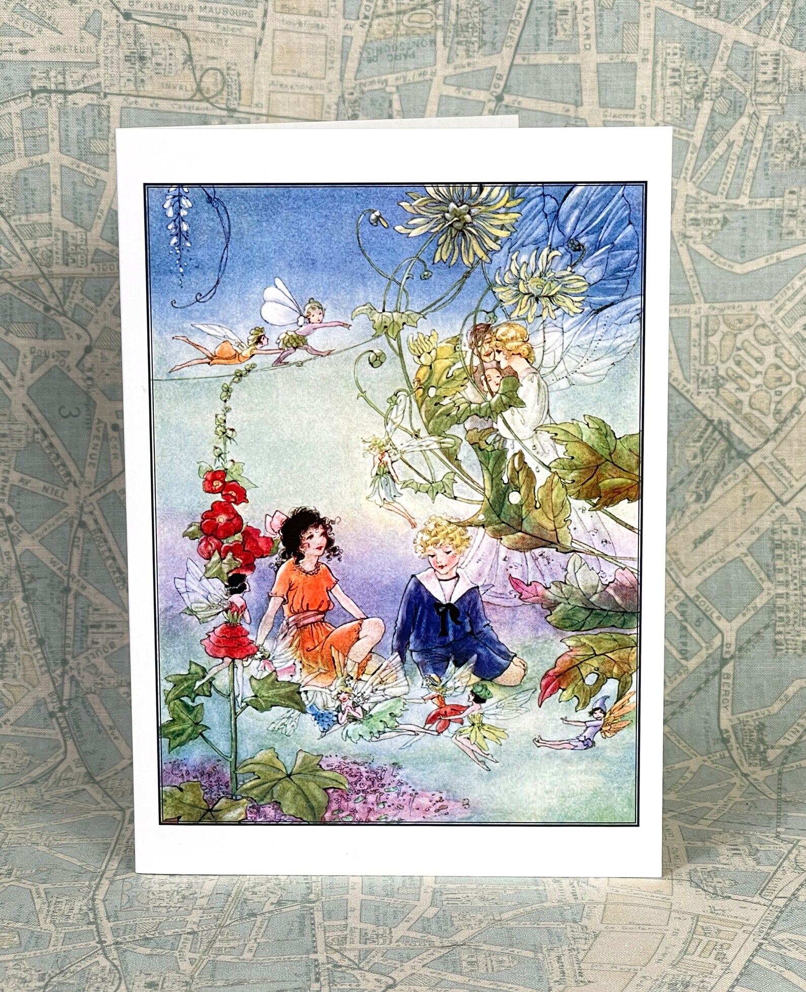 Fairy Card Children and Parents Visit Fairyland Repro - Etsy