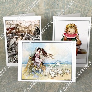 Kewpies Card - Mermaid Kewpie Chases Fish and Frog - Rose O'neill - Etsy