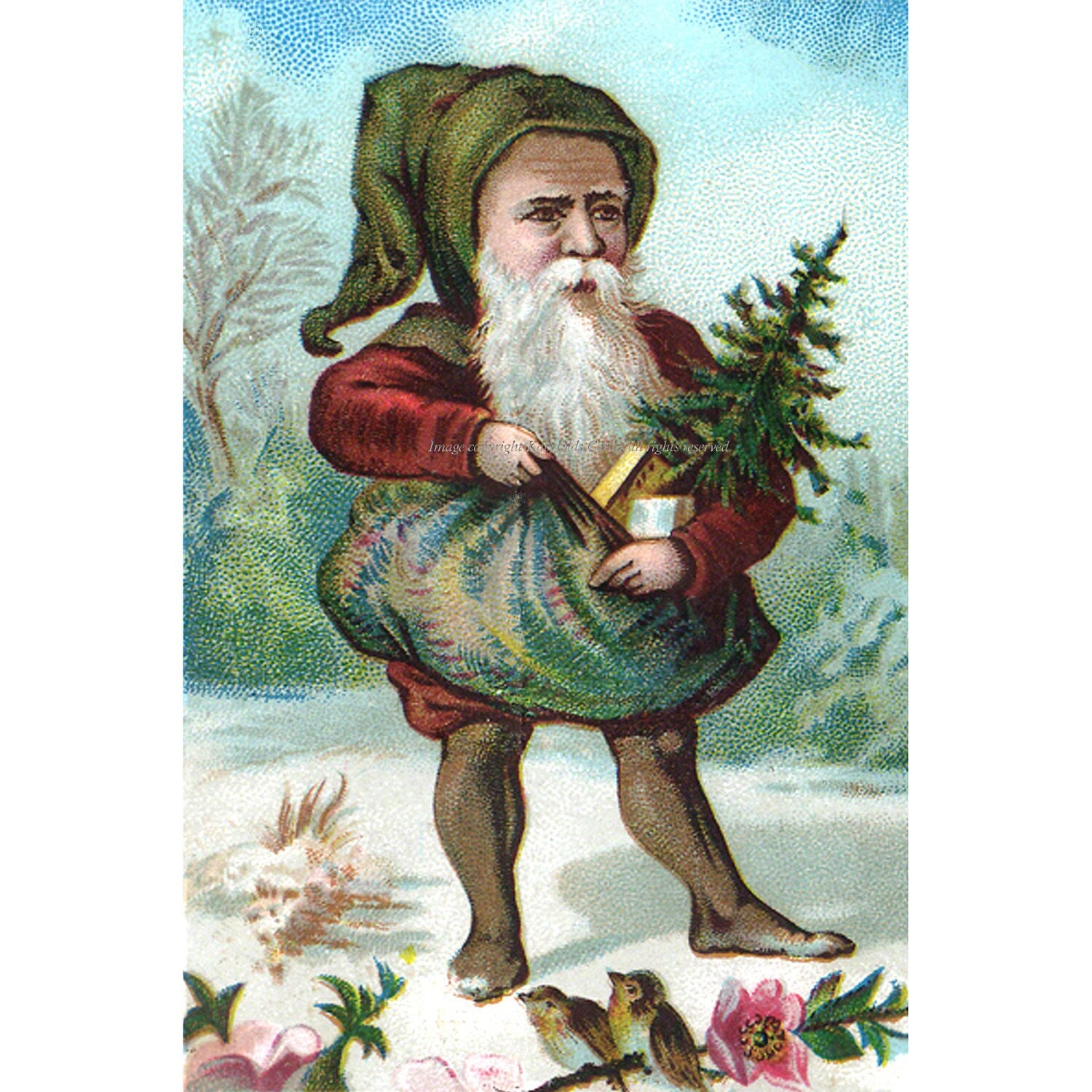 Victorian Elves Xmas Cards