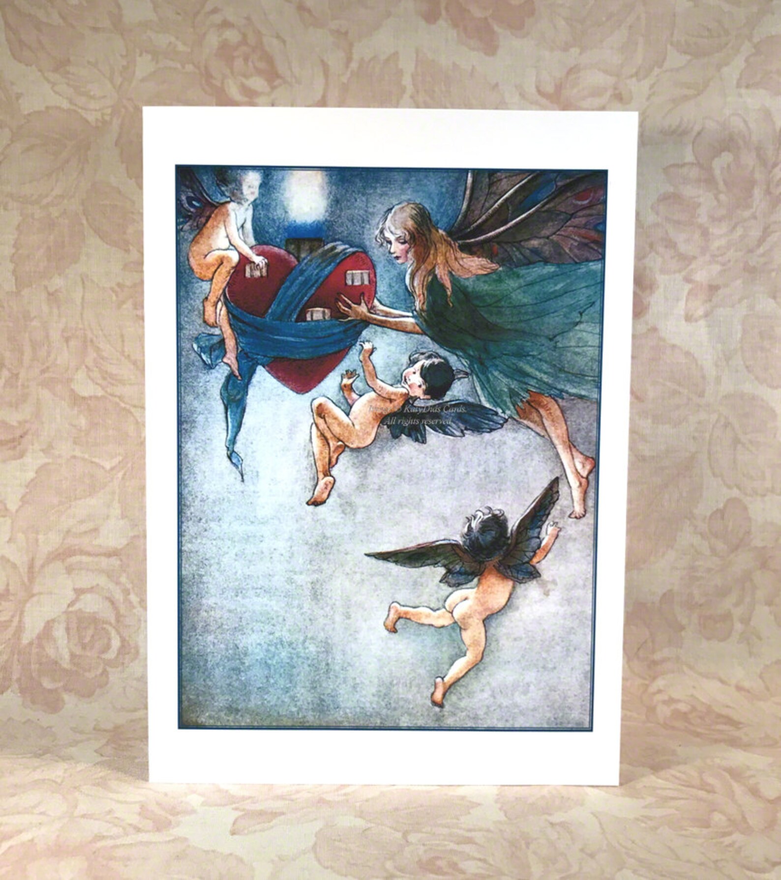 Fairy Notecard Faeries Fly With a Heart Repro Florence - Etsy