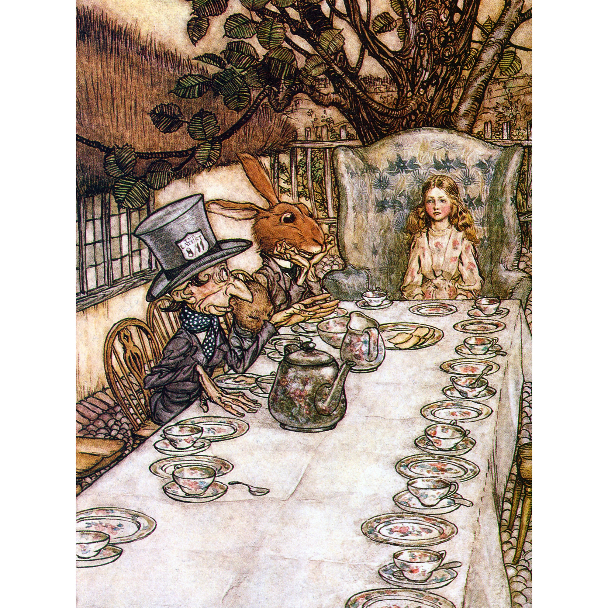 Alice in Wonderland Print the Tea Party Mad Hatter Dormouse - Etsy