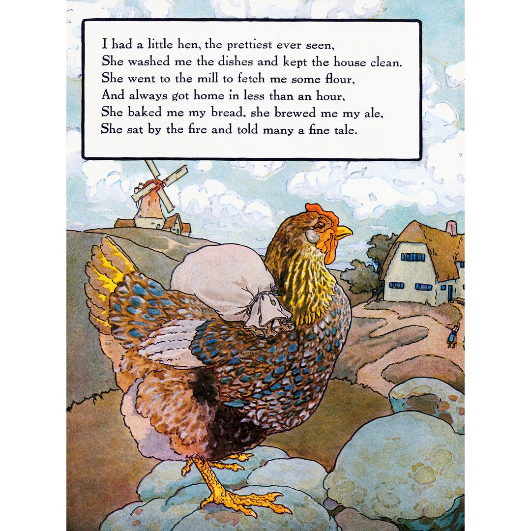 Chicken Print - Hen From Nursery Rhyme - Frederick Richardson - Etsy