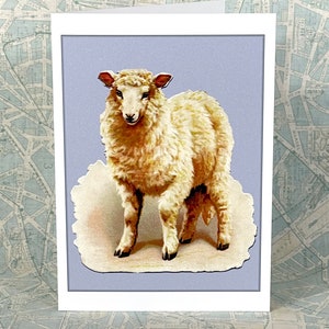 Sheep Card Lamb Notecard Vintage Style - Etsy