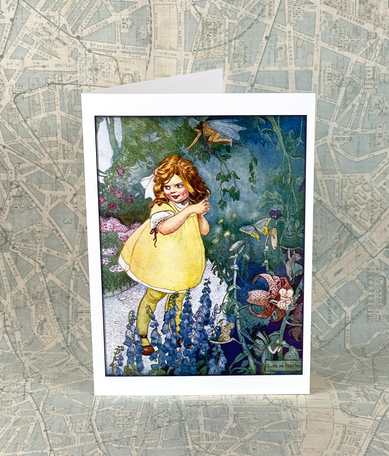 Flower Fairies Girl Repro Greeting Card Ruth Hallock Garden - Etsy
