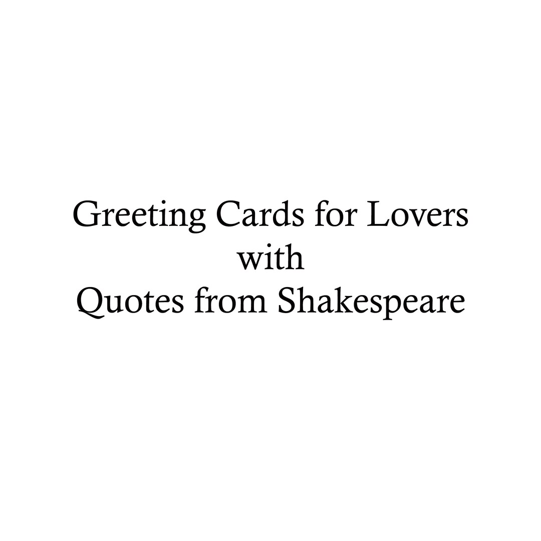 Lovers Card Shakespeare Quotes From Plays Valentine Wedding Anniversary ...