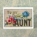 Aunt Greeting Card to Dear Aunt Large Words Vintage Style Notecard Birthday Mothers Day Get Well ...