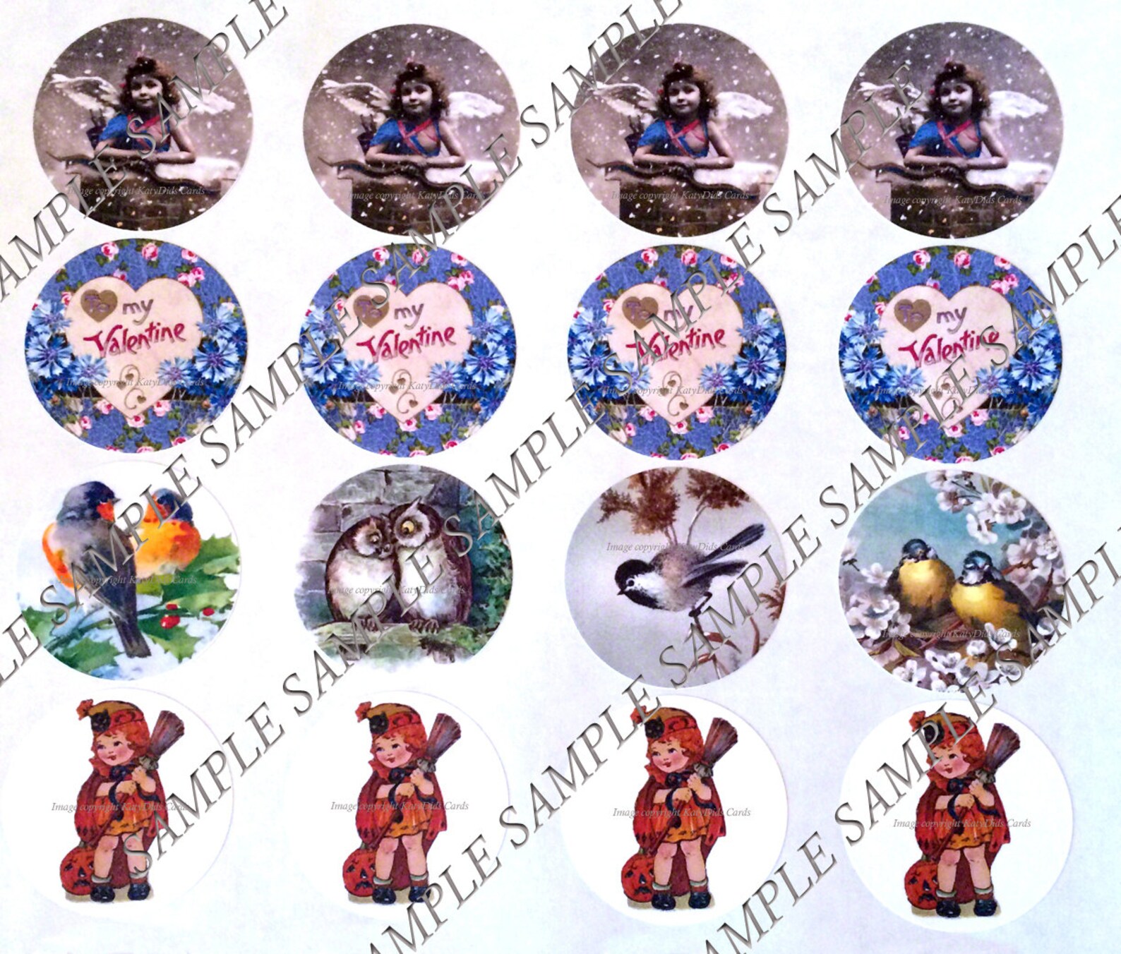 Set of Eight Round 1.5 Inch Stickers Envelope Seals Choose - Etsy