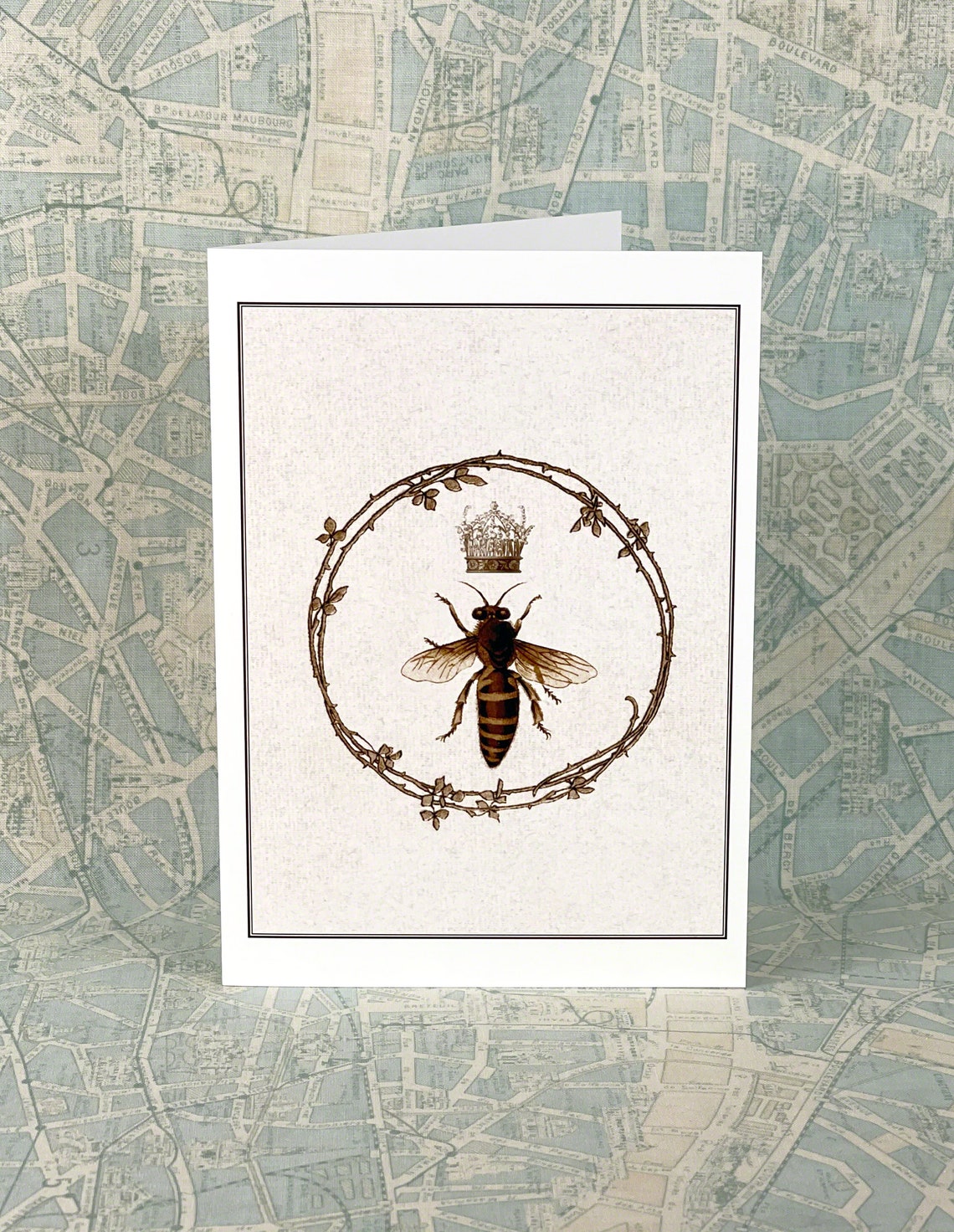Queen Bee Card Honeybee With Crown Greeting Card Vintage - Etsy