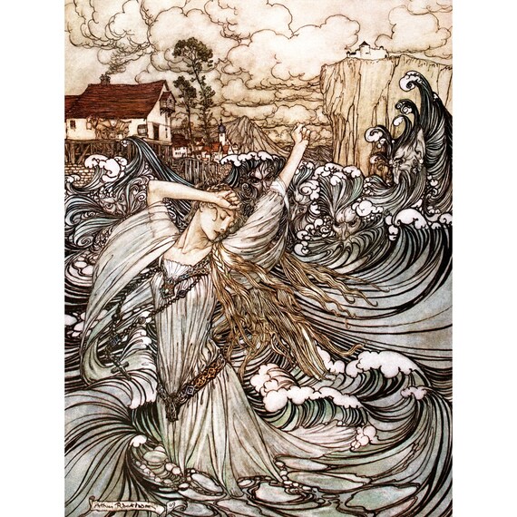 Fairy Tale Card Undine French River Faerie Notecard Repro | Etsy