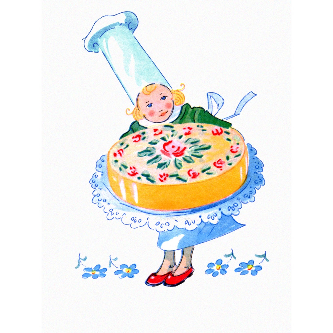 Chef Girl With Cake Card - Birthday Congratulations Anniversary Options ...