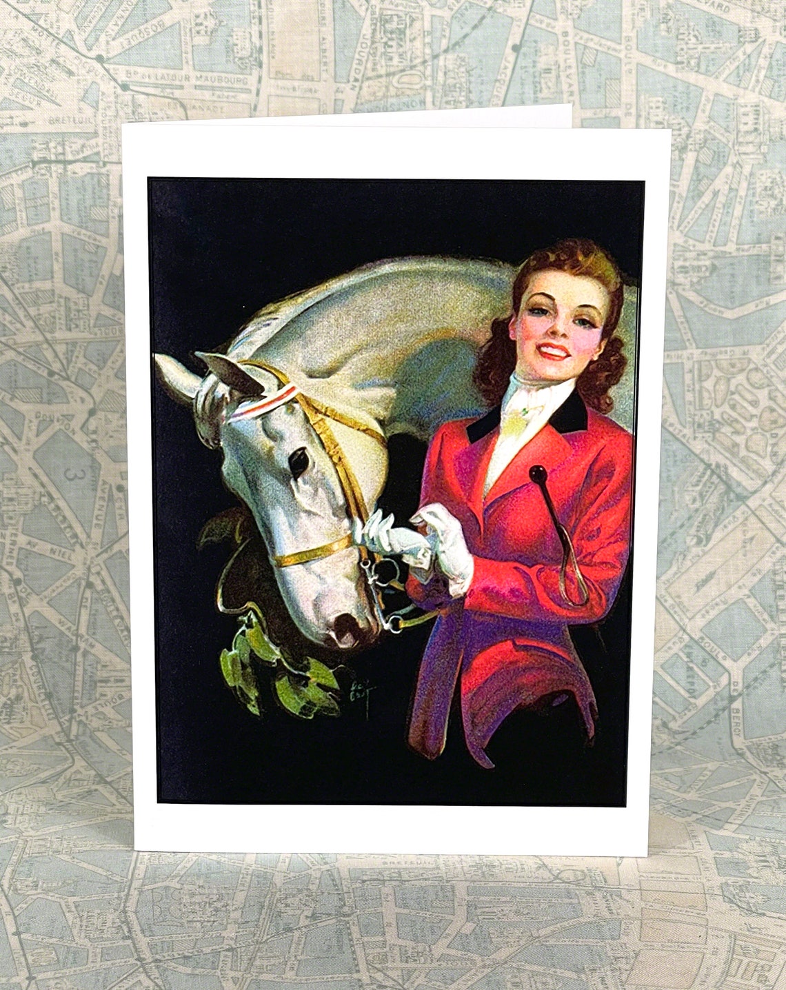 Horse Card - Horseback Rider Notecard - Equestrienne Artwork - Etsy