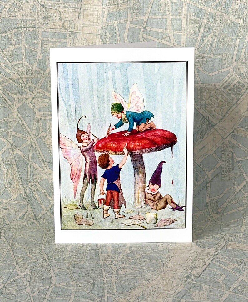 Forest Fairy Card Elves Fairies Paint Mushrooms Margaret - Etsy