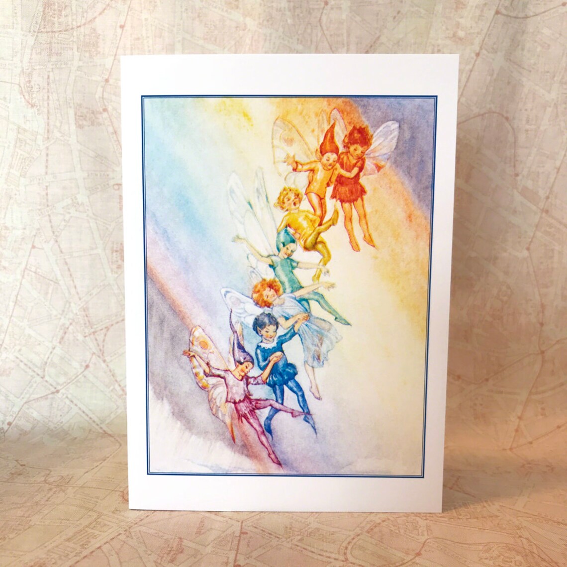 Fairy Card Fairies Slide Down the Rainbow Repro Margaret | Etsy